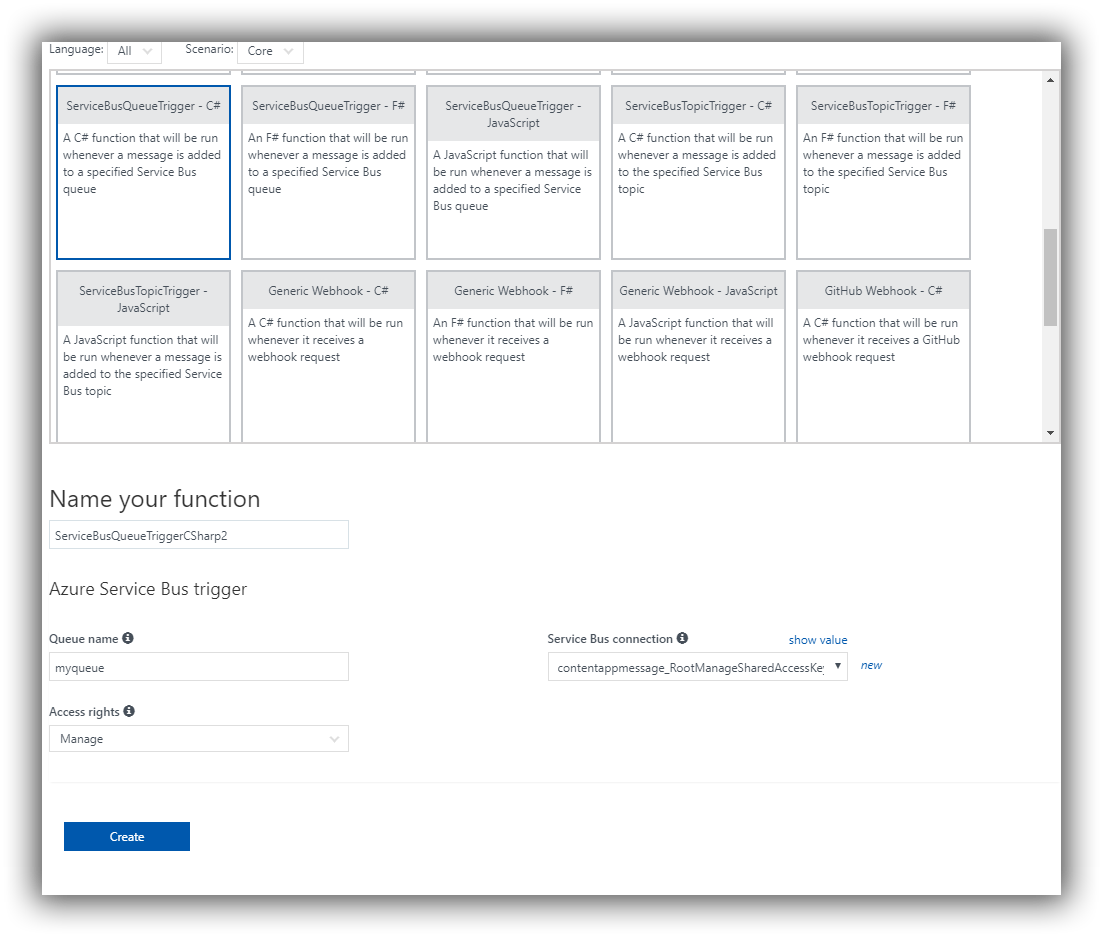 Azure Functions Service Bus Queue Trigger Azure Functions Service Bus Queue Trigger